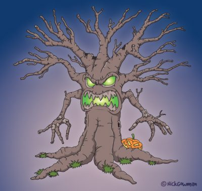 Spooky tree cartoon | A creepy cartoon tree for a spooky Halloween!
