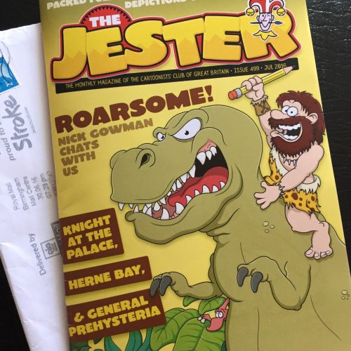 Dinosaur magazine cover for the Cartoonist's Club Jester magazine