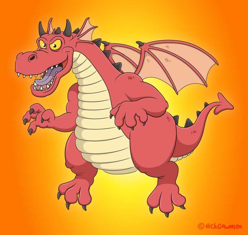 Cartoon Dragon | My fearsome, fire-breathing beastie!