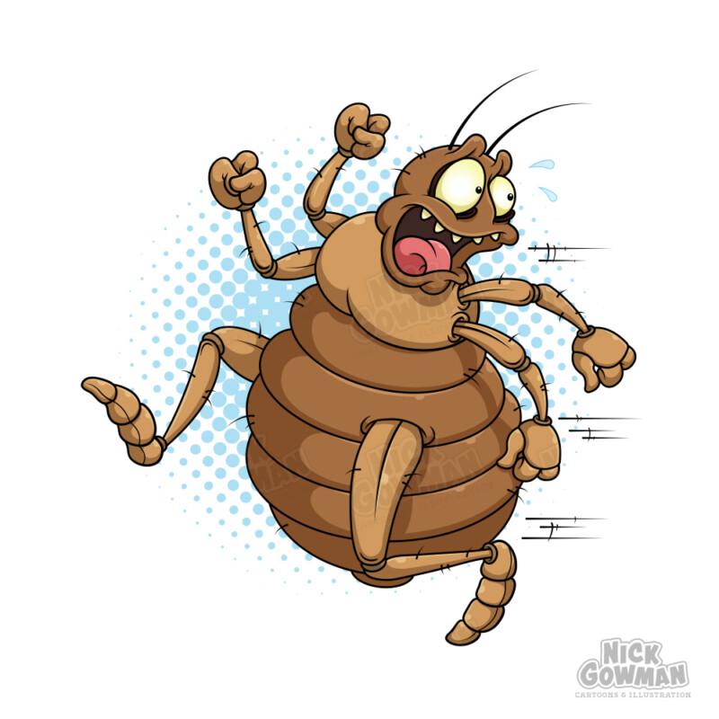 Cartoon Pest Control Logo | Pest control vector logo with bedbug