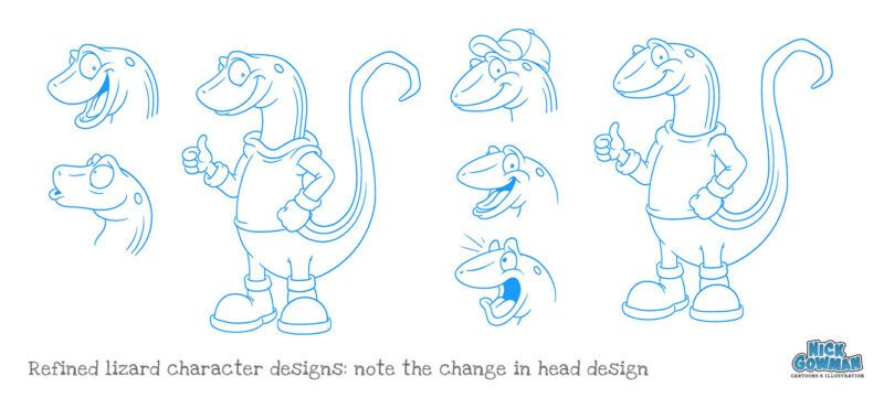 Cartoon lizard mascot design | Creating a fun company mascot