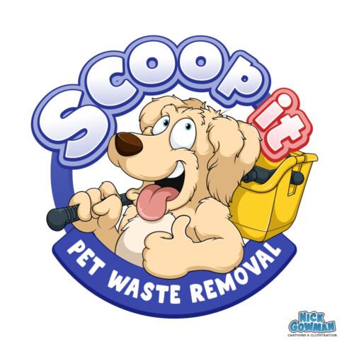 Cartoon pet waste removal logo | Vector cartoon pet logo design