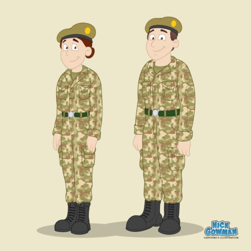 Cartoon soldiers | Military soldier illustrations for SSAFA