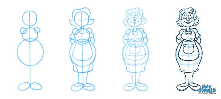 How to draw cartoon characters with basic shapes | Cartoonist and ...