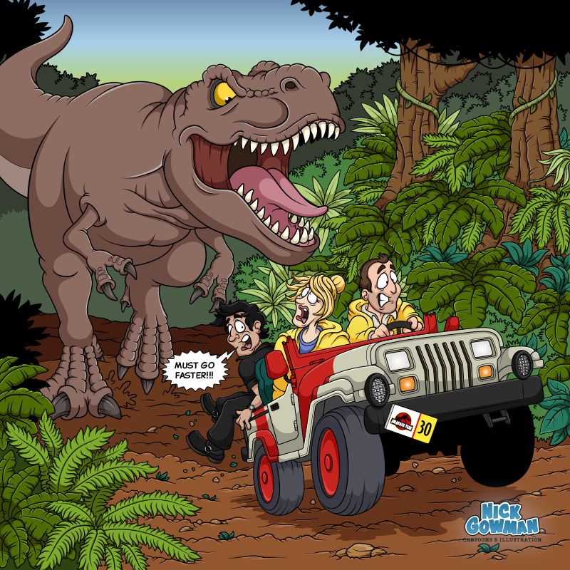 Must Go Faster Jurassic Park 30th Anniversary Cartoon Must Go Faster Jurassic Park 30th Anniversary Cartoon
